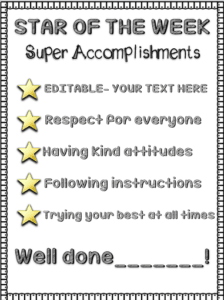 EDITABLE Star of the Week Set - Creative Resources, Free Printables ...