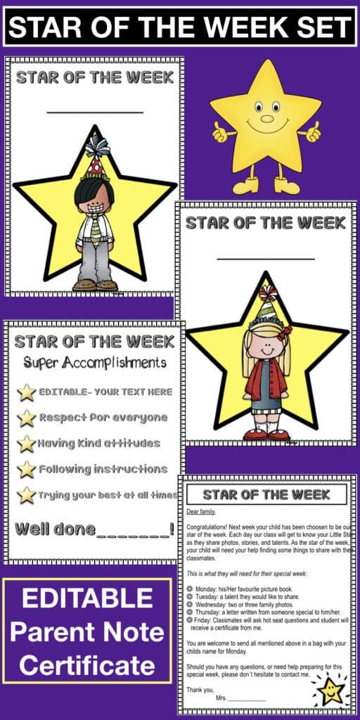 EDITABLE Star of the Week Set - Creative Resources, Free Printables ...