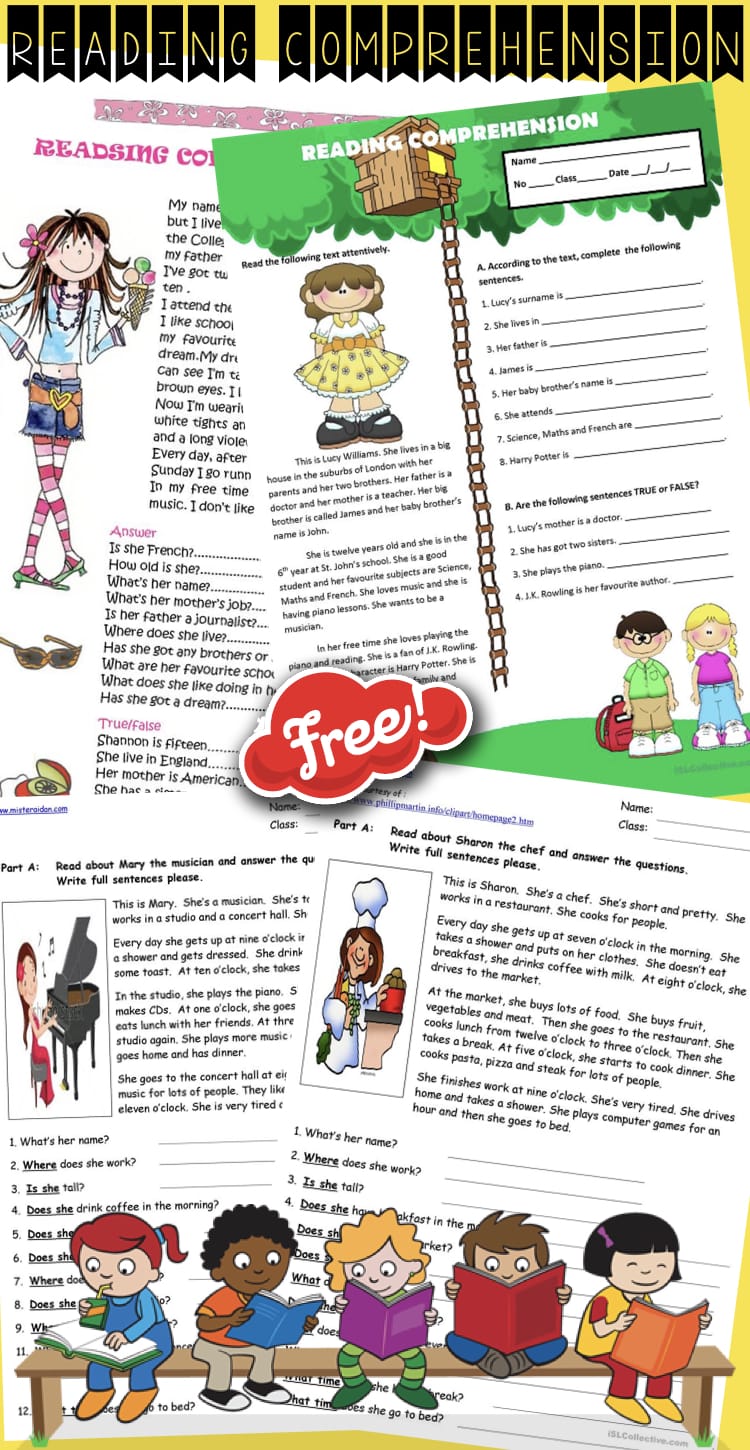 FREE Reading Comprehension Activities FREE Reading Comprehension Activities