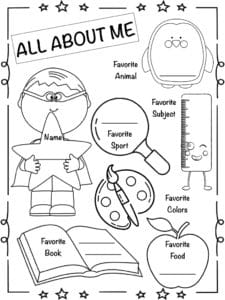 All About Me Worksheet – Free Back to School Printable Activity