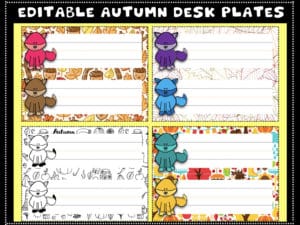 Editable Autumn desk plates - Creative Resources, Free Printables ...