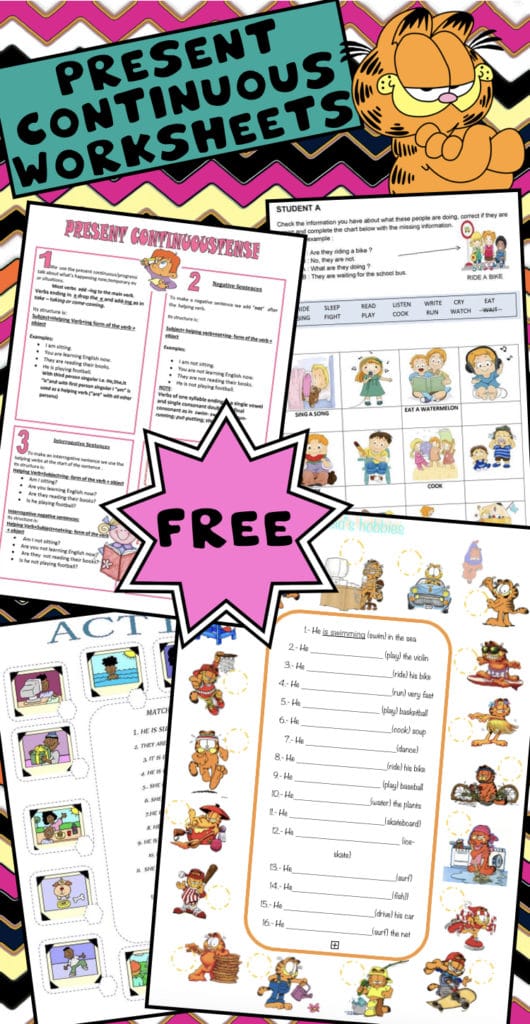 FREE Present continuous activities - Creative Resources, Free ...