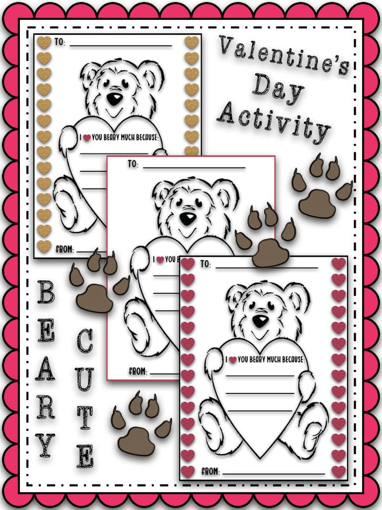 FREE- Valentine’s beary cute activity