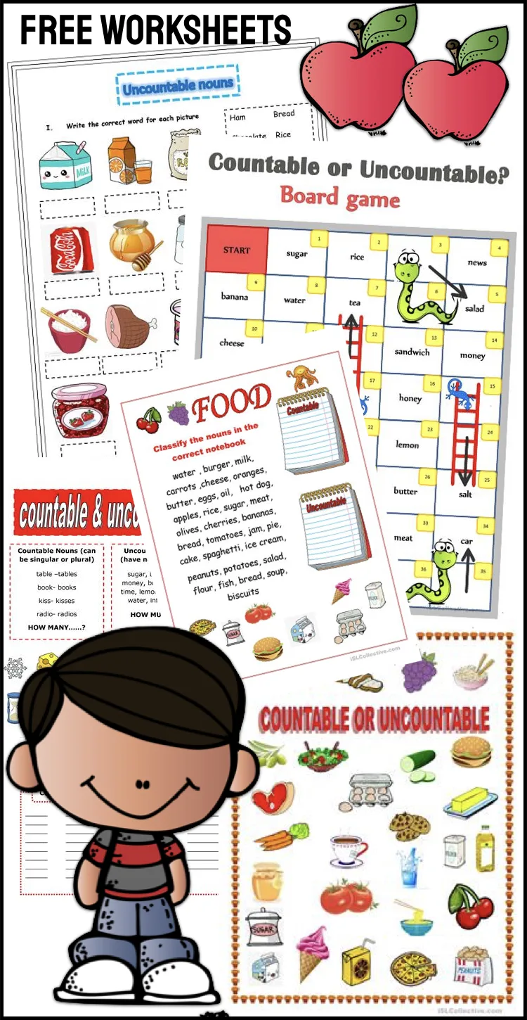 Countables Uncountables Pictionary Uncountable Nouns English