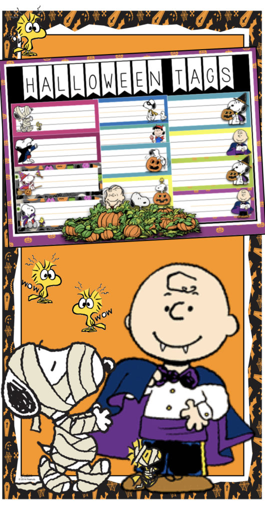Halloween Snoopy Name Tags – 46 Festive Peanuts Labels
