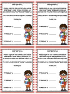 Complete Report Card Sign-Off Cover Notes set - 4 fun templates ...