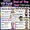Editable - 5 End of the year Virtual celebration Invitations - Creative ...