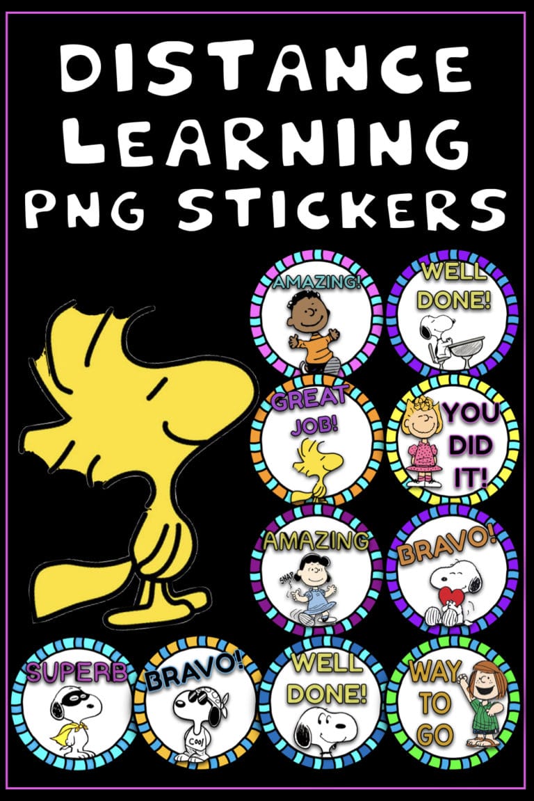 Snoopy Distance Learning Rewards – 10 Transparent Stickers