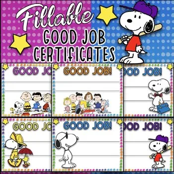 Editable Good Job Certificate Good Job Student Job