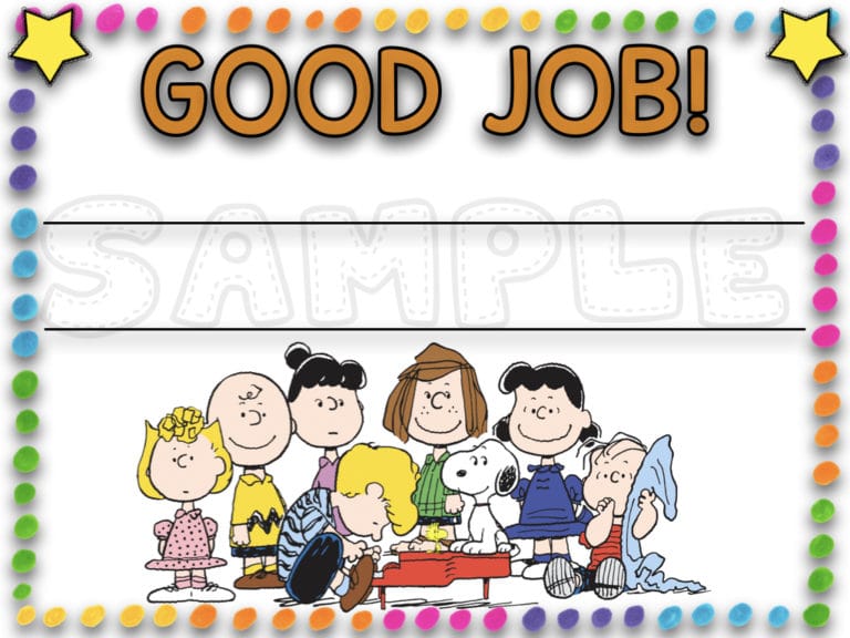 Snoopy Good Job Certificates – Editable Student Awards in PPT